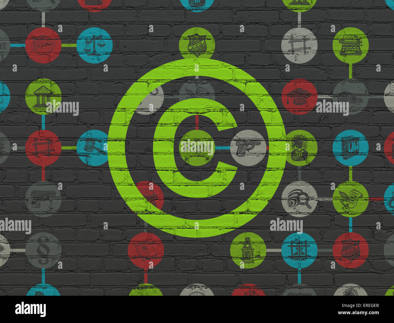 Law concept: Copyright on wall background Stock Photo - Alamy