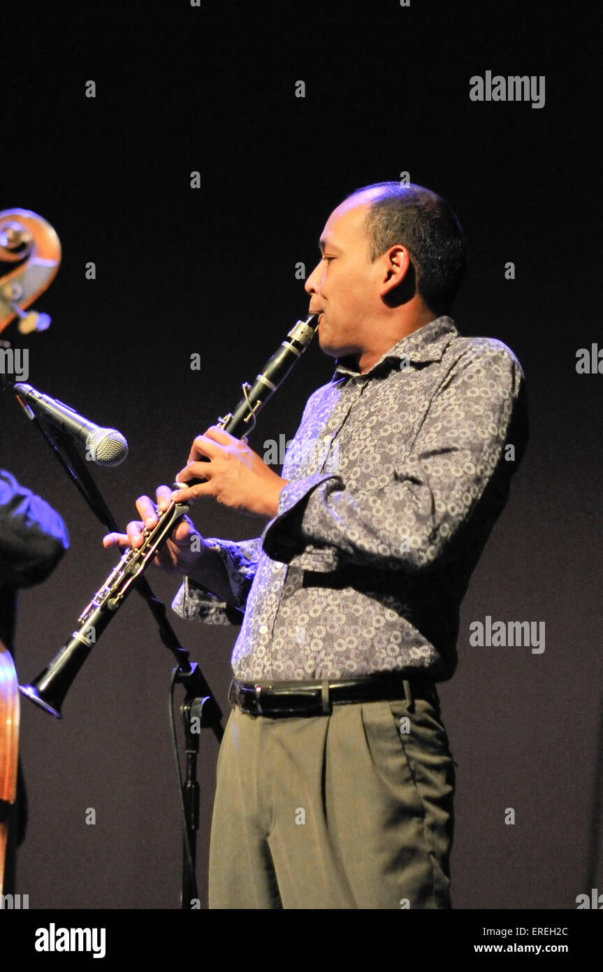 Evan Christopher playing the clarinet in concert as part of Salisbury ...