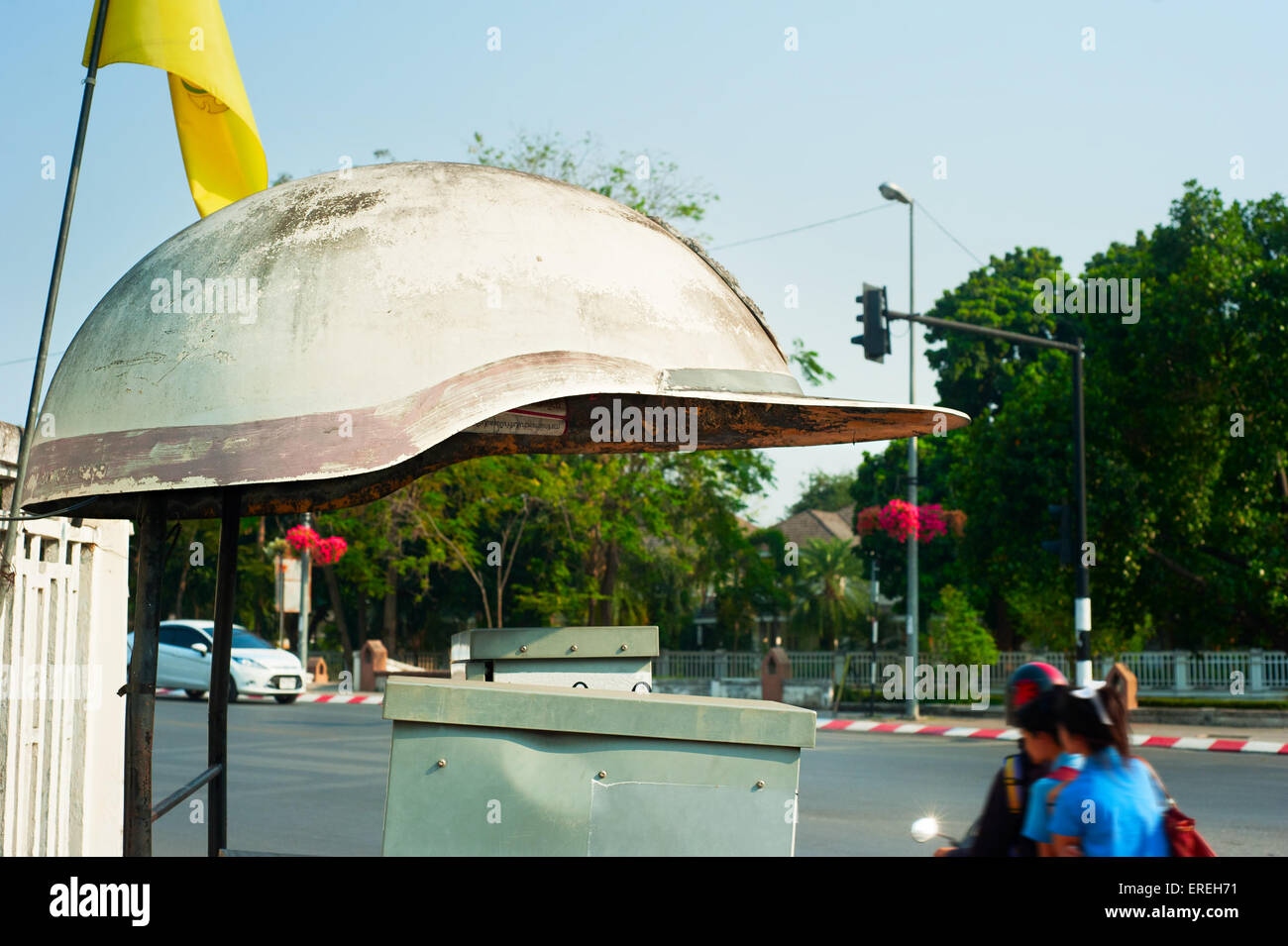 Police checkpoint on the road in Chiang Mai, Thailand Stock Photo - Alamy