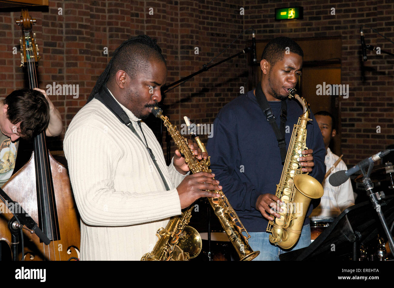 Nathaniel Facey and Jason Yarde playing together during the sound check ...