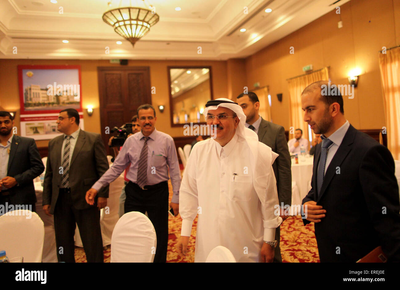 Gaza City, Gaza Strip, Palestinian Territory. 2nd June, 2015. Qatari ...