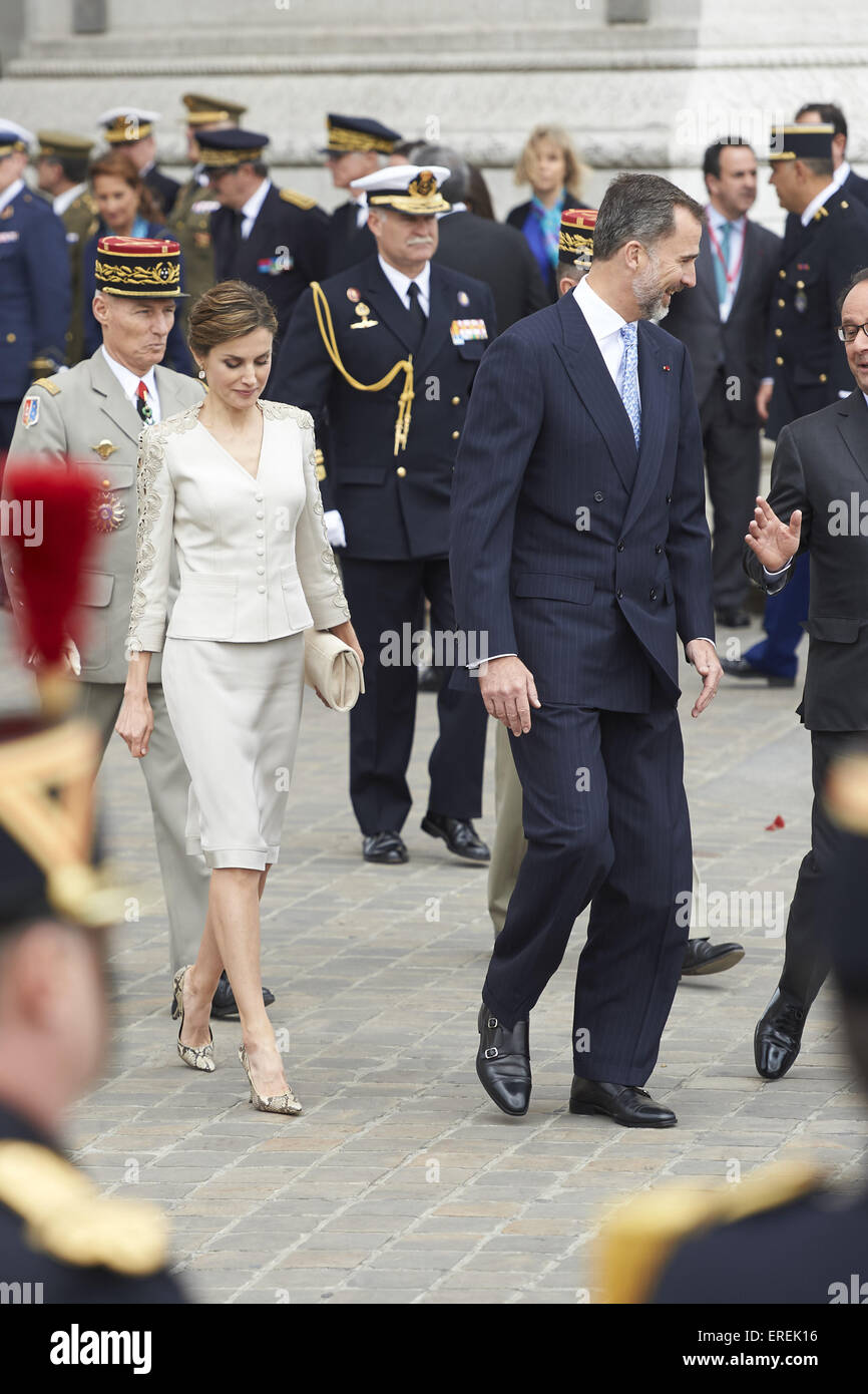 Paris, Spain. 2nd June, 2015. King Felipe VI of Spain, Queen Letizia of ...