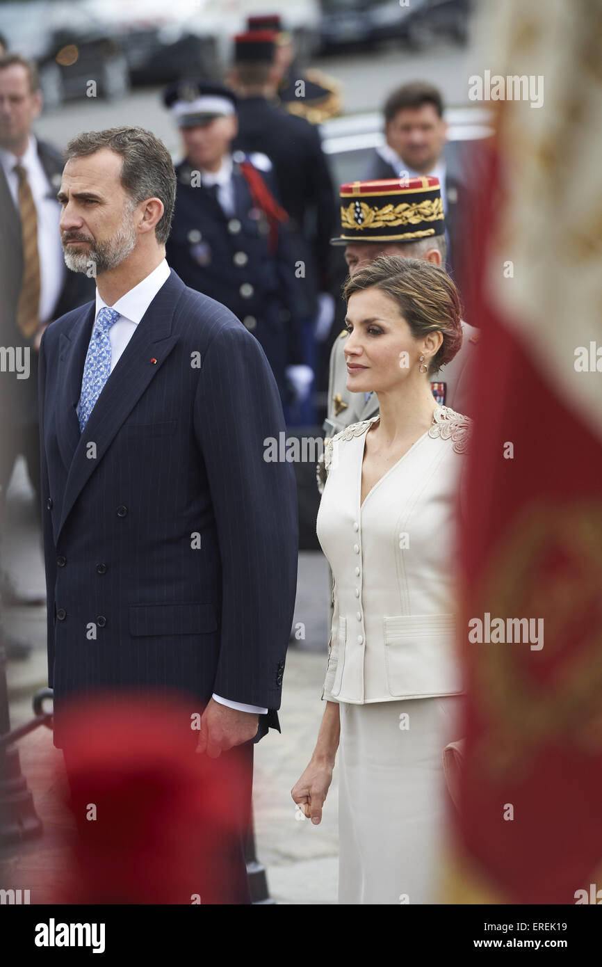 Paris, Spain. 2nd June, 2015. King Felipe VI of Spain, Queen Letizia of ...