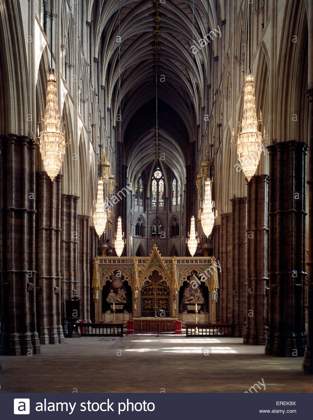Westminster Abbey, interior, following restoration of 1966. Derek Stock ...