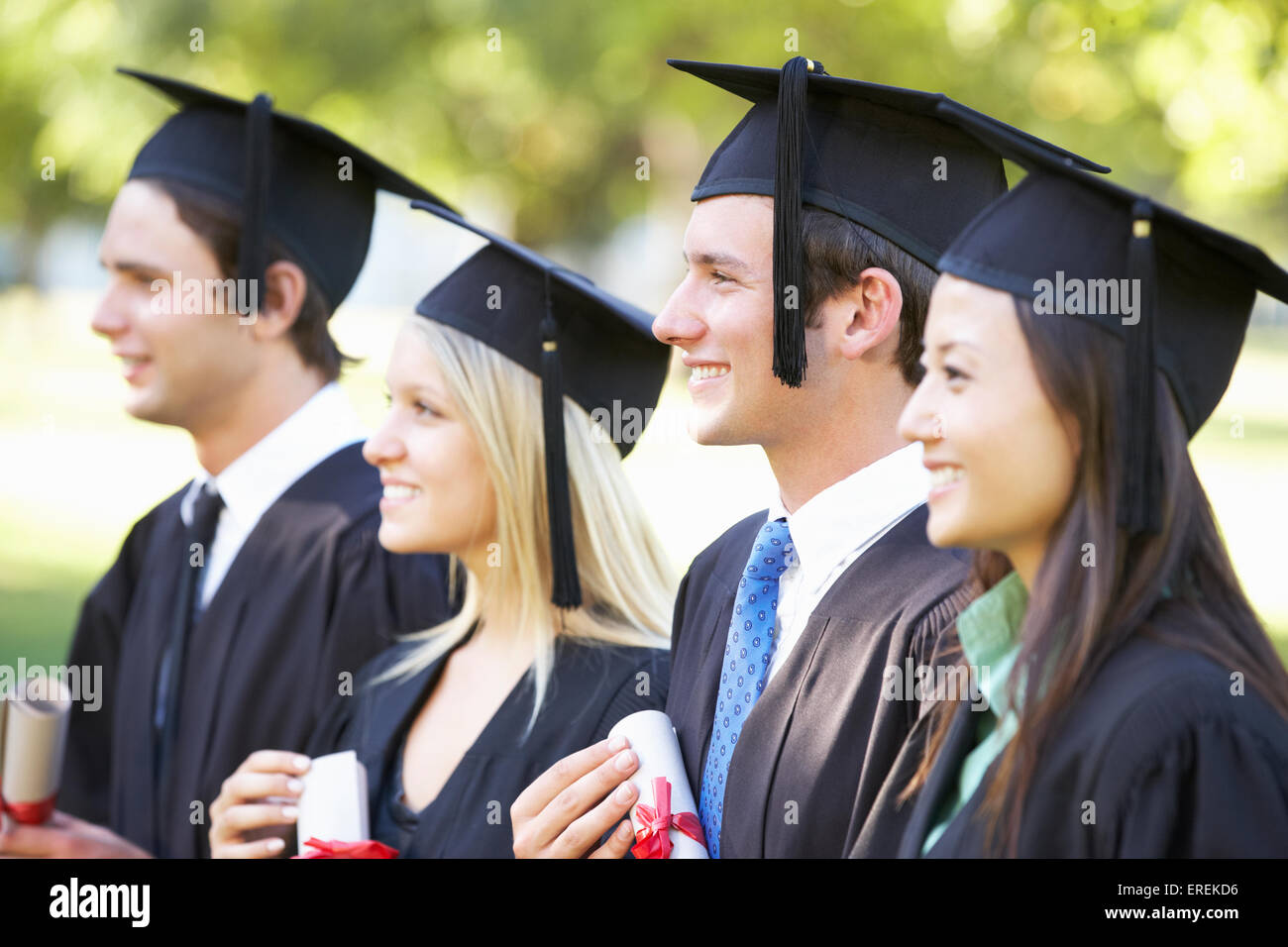 Group Of Students Attending Graduation Ceremony Stock Photo - Alamy
