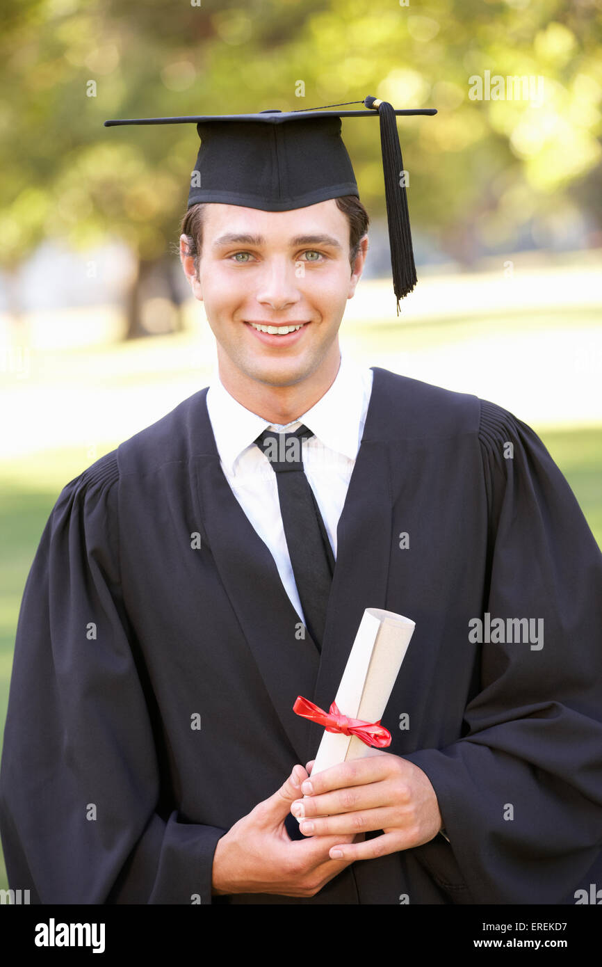 Male Student Attending Graduation Ceremony Stock Photo - Alamy