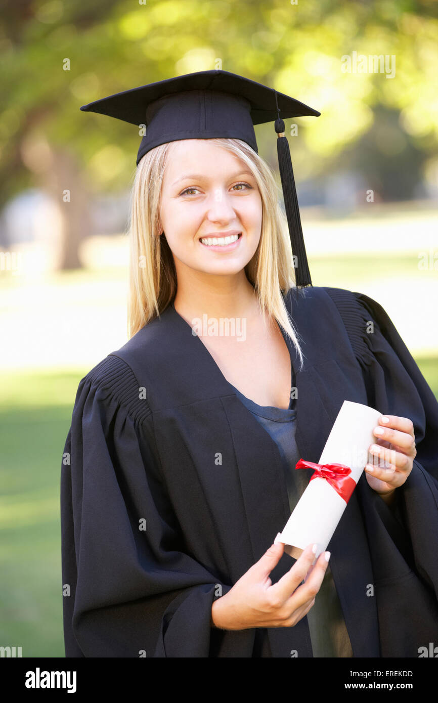 Female Student Attending Graduation Ceremony Stock Photo - Alamy