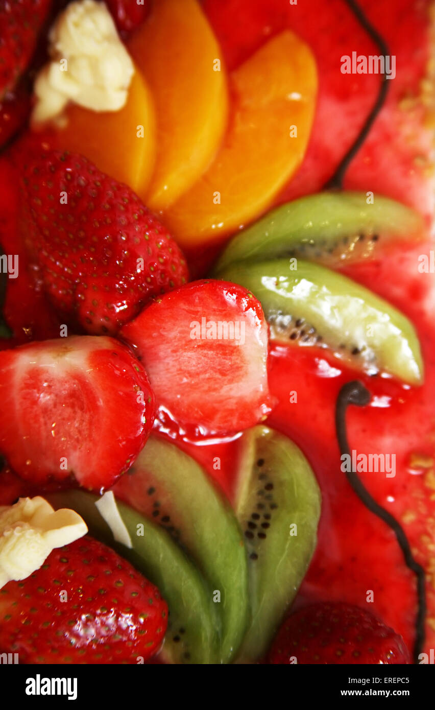 Piece of a pie with fruit Stock Photo - Alamy