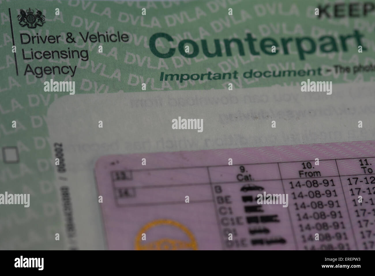 Counterpart driving licence hi-res stock photography and images - Alamy