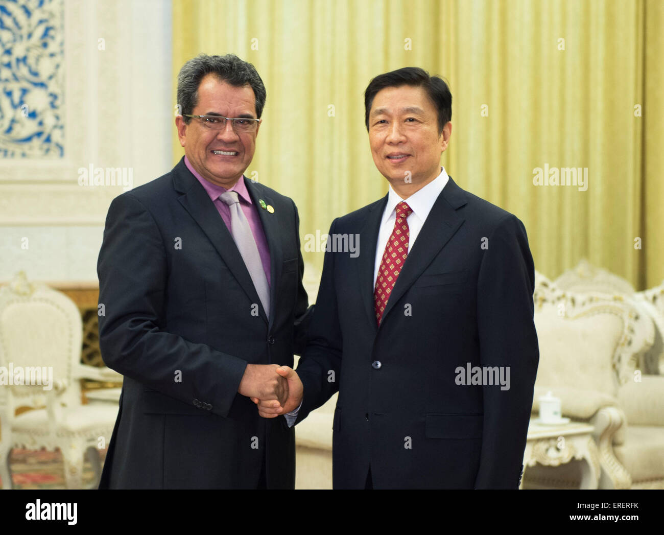 Beijing, China. 2nd June, 2015. Chinese Vice President Li Yuanchao (R ...