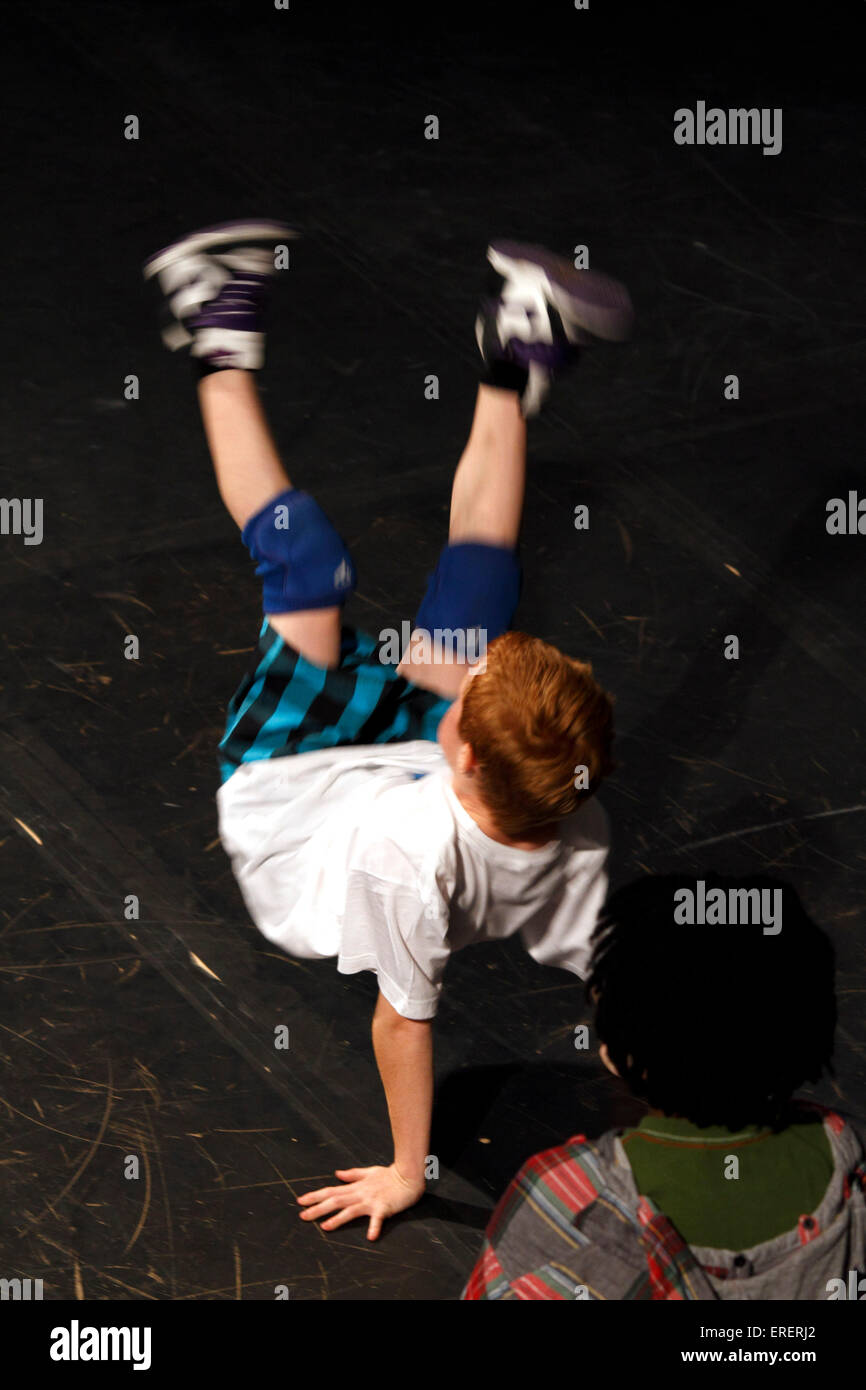 Boy performing in a Hip Hop. Breakdance, Streetdance demonstration ...