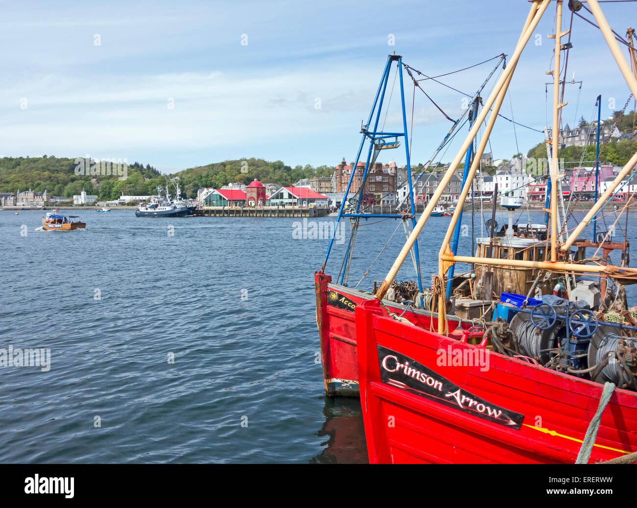 The North Pier and fishing boats in Oban Harbour Oban Argyll & Bute ...