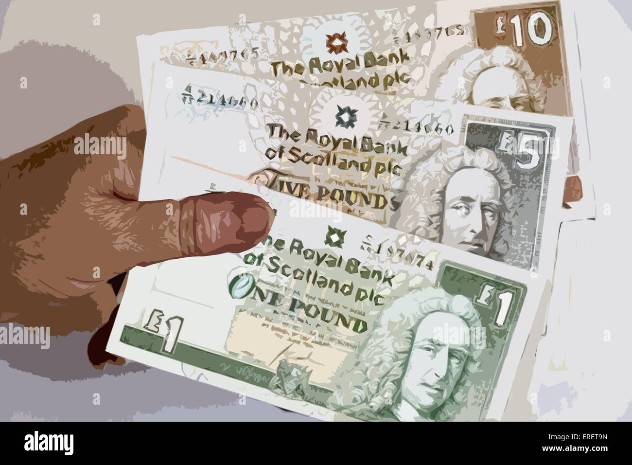 Hand holding Scottish money Stock Photo - Alamy