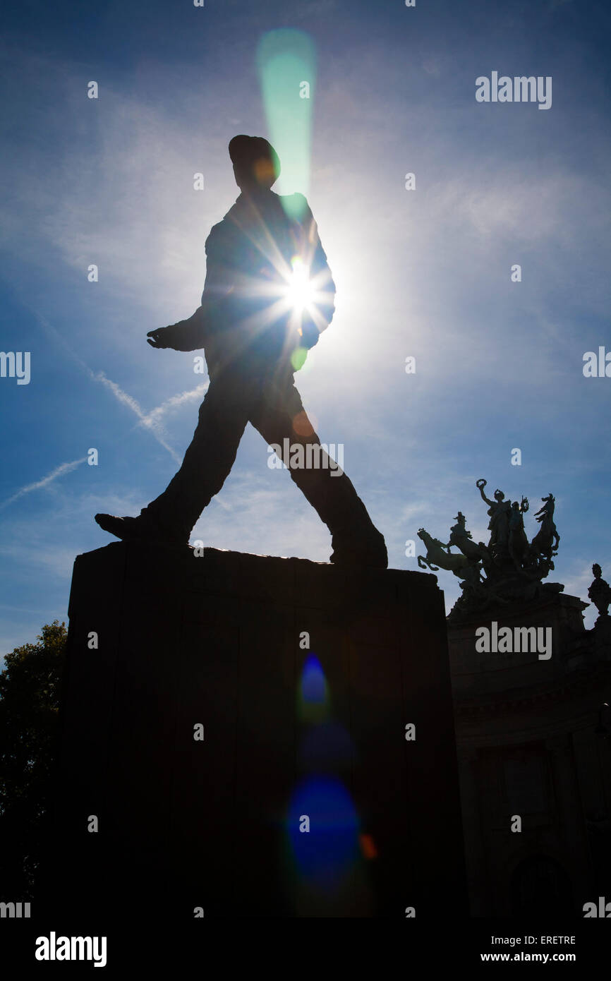 Charles de Gaulle statue in front of the Grand Palais in Paris, France ...