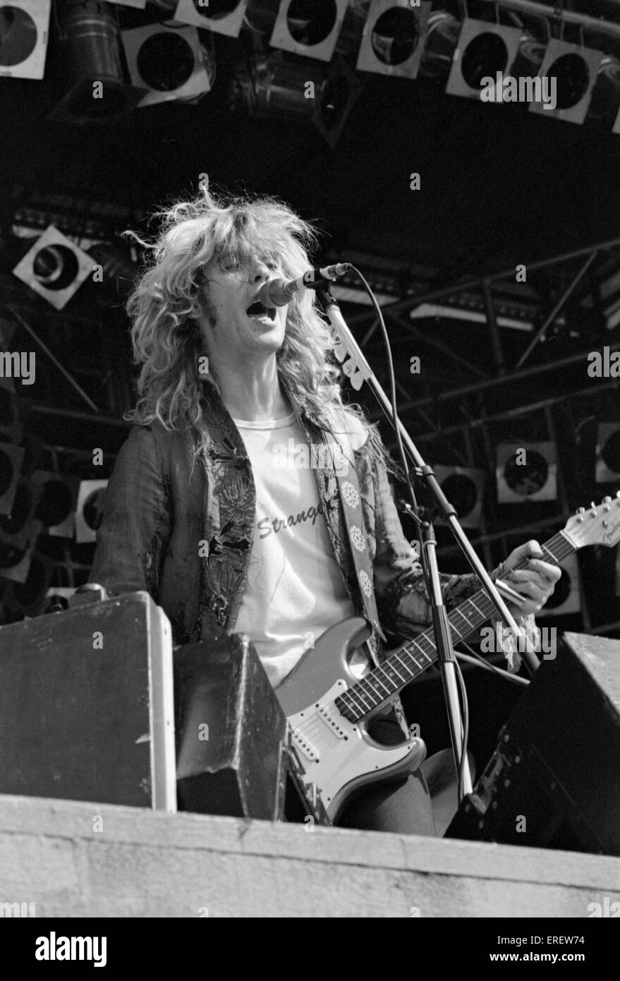 Irish rock guitarist Bernie Tormé performing at the Reading rock ...