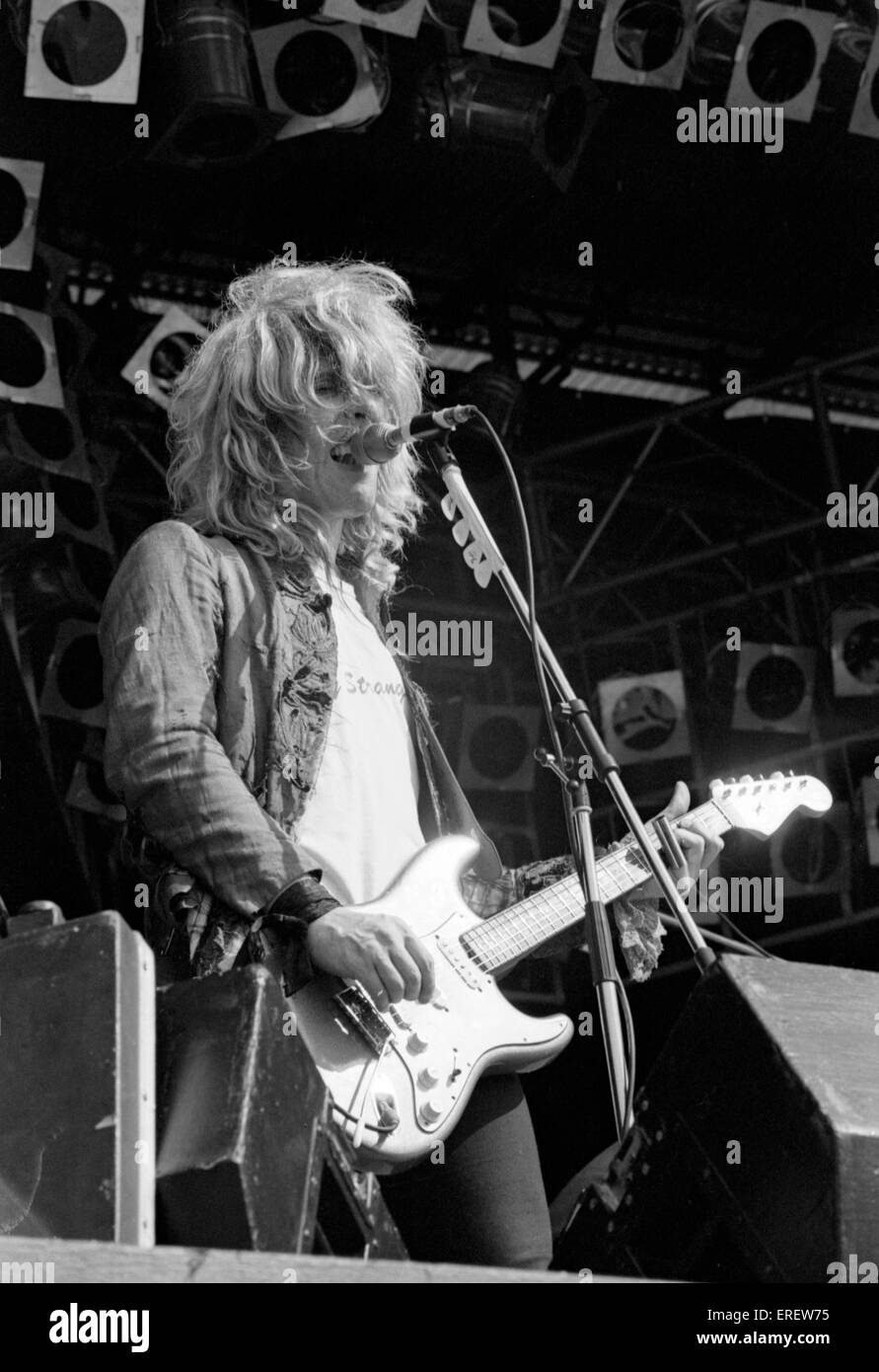 Irish rock guitarist Bernie Tormé performing at the Reading rock ...