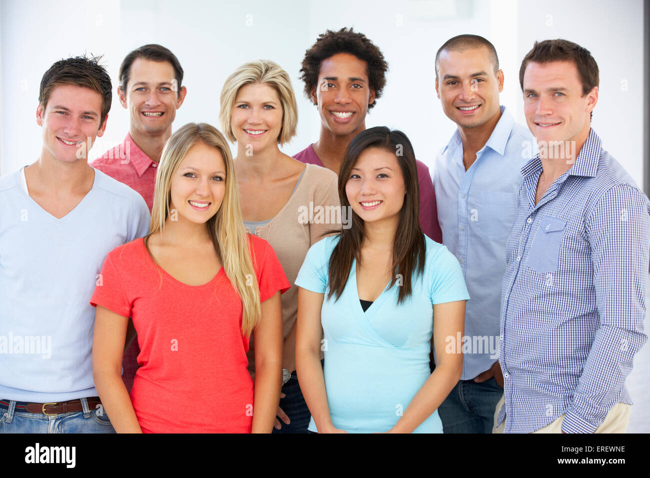 Group Of Happy And Positive Business People In Casual Dress Stock Photo ...