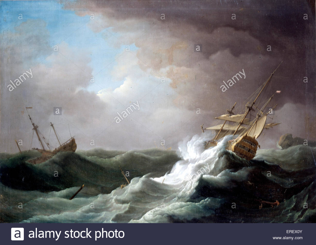 English Ship Storm Sea Stock Photos & English Ship Storm Sea Stock ...
