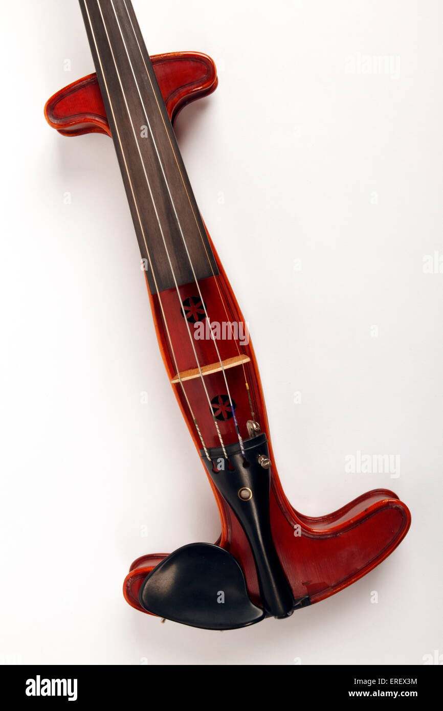 Skeleton violin. Wooden acoustic instrument used for practice or with ...