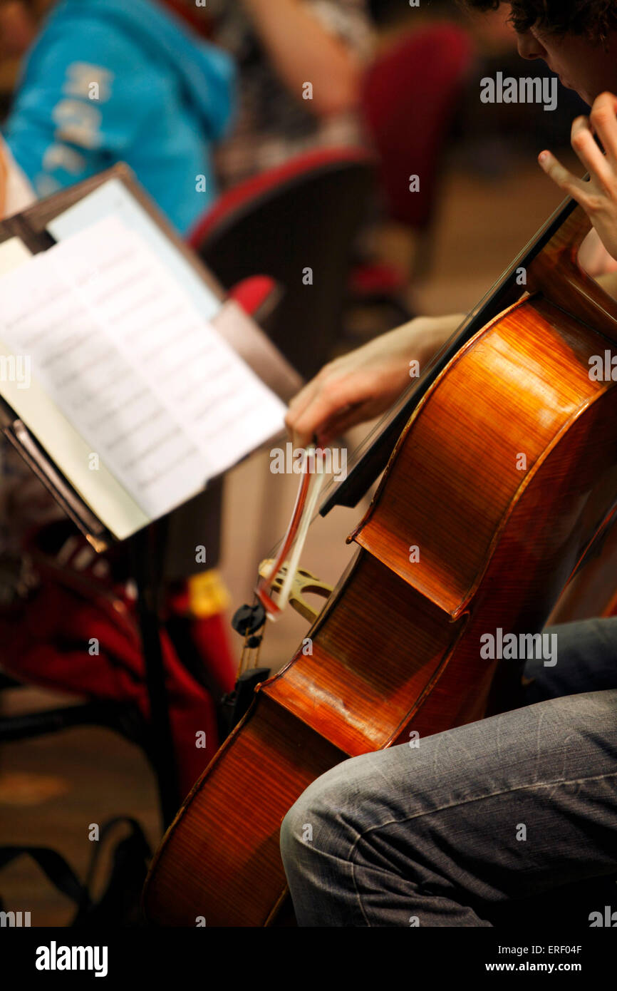 Musician playing the cello Stock Photo - Alamy