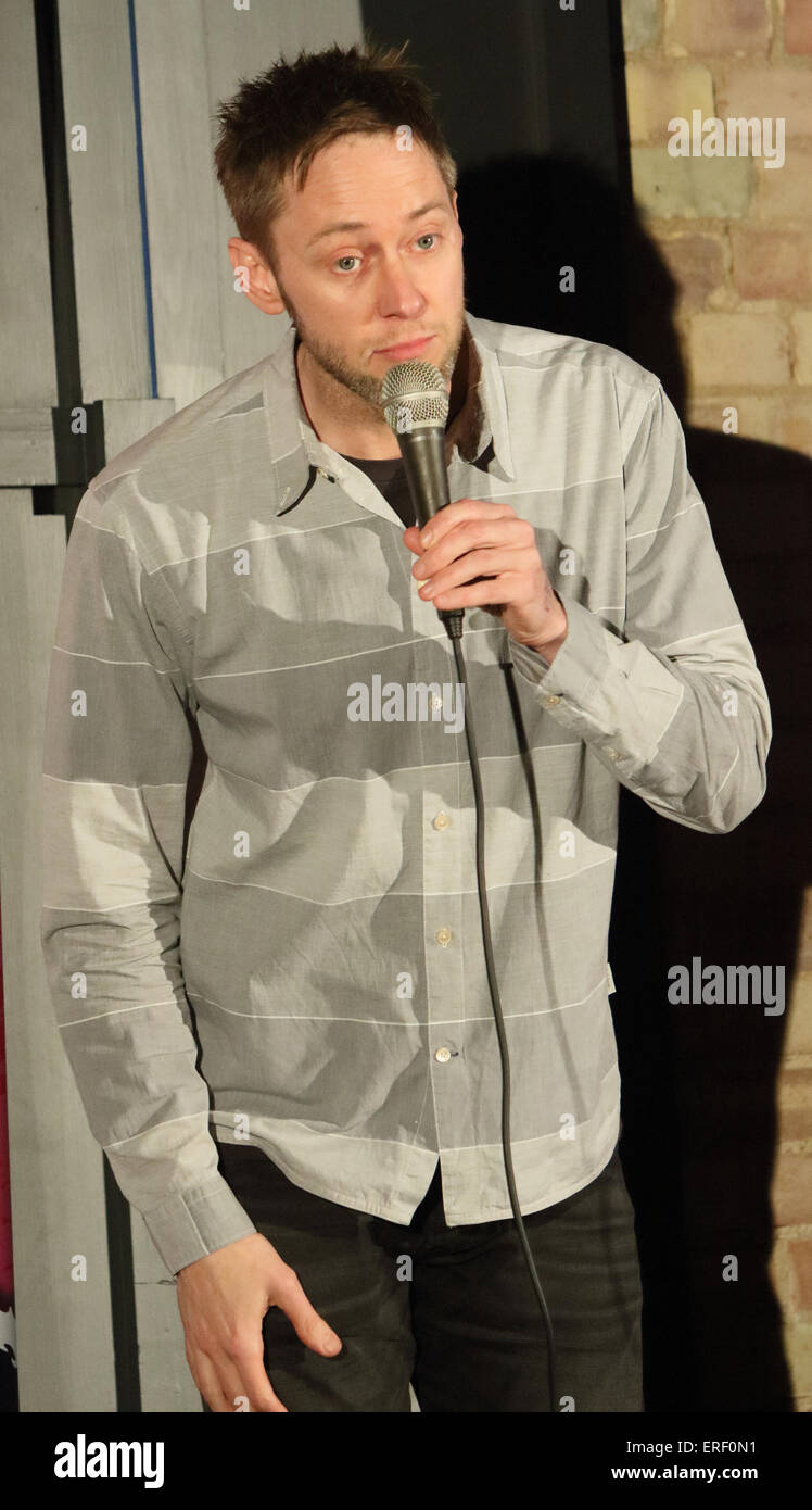 Biggleswade, UK. James Redmond performs at Castle Comedy Club ...