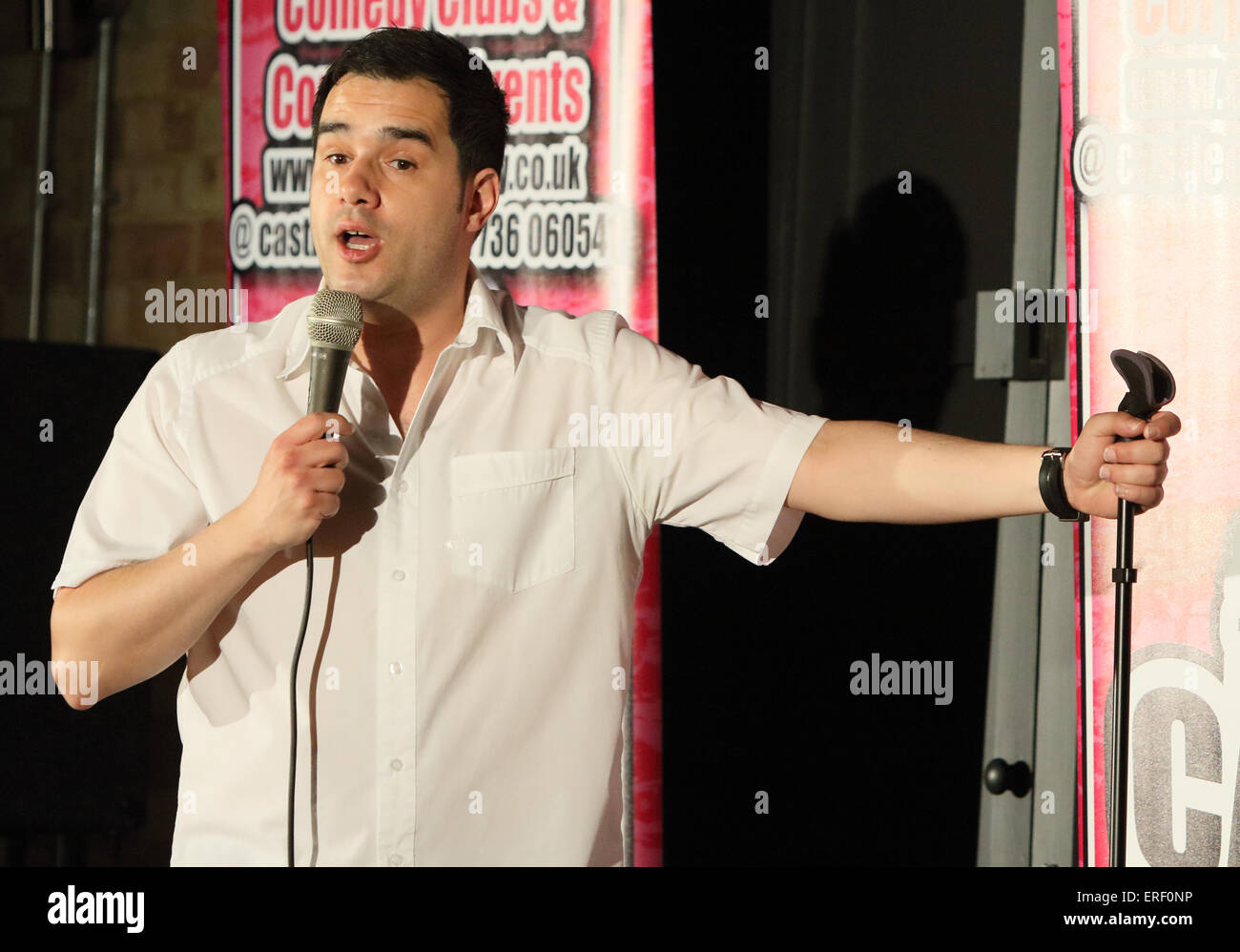 Biggleswade, UK. Paul Revill performs at Castle Comedy Club ...