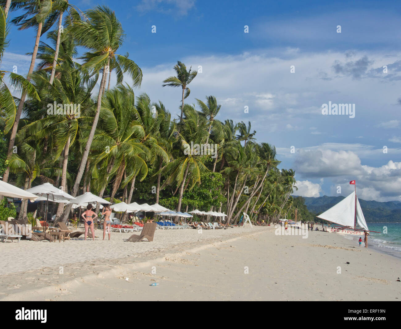 Tourists on the beach in Boracay, Philippines Stock Photo - Alamy