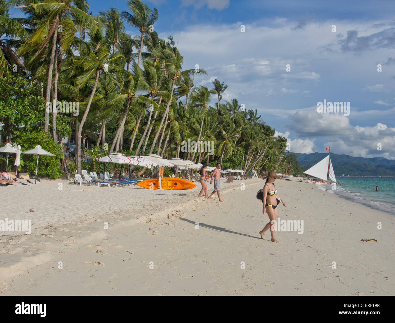 Tourists on the beach in Boracay, Philippines Stock Photo - Alamy