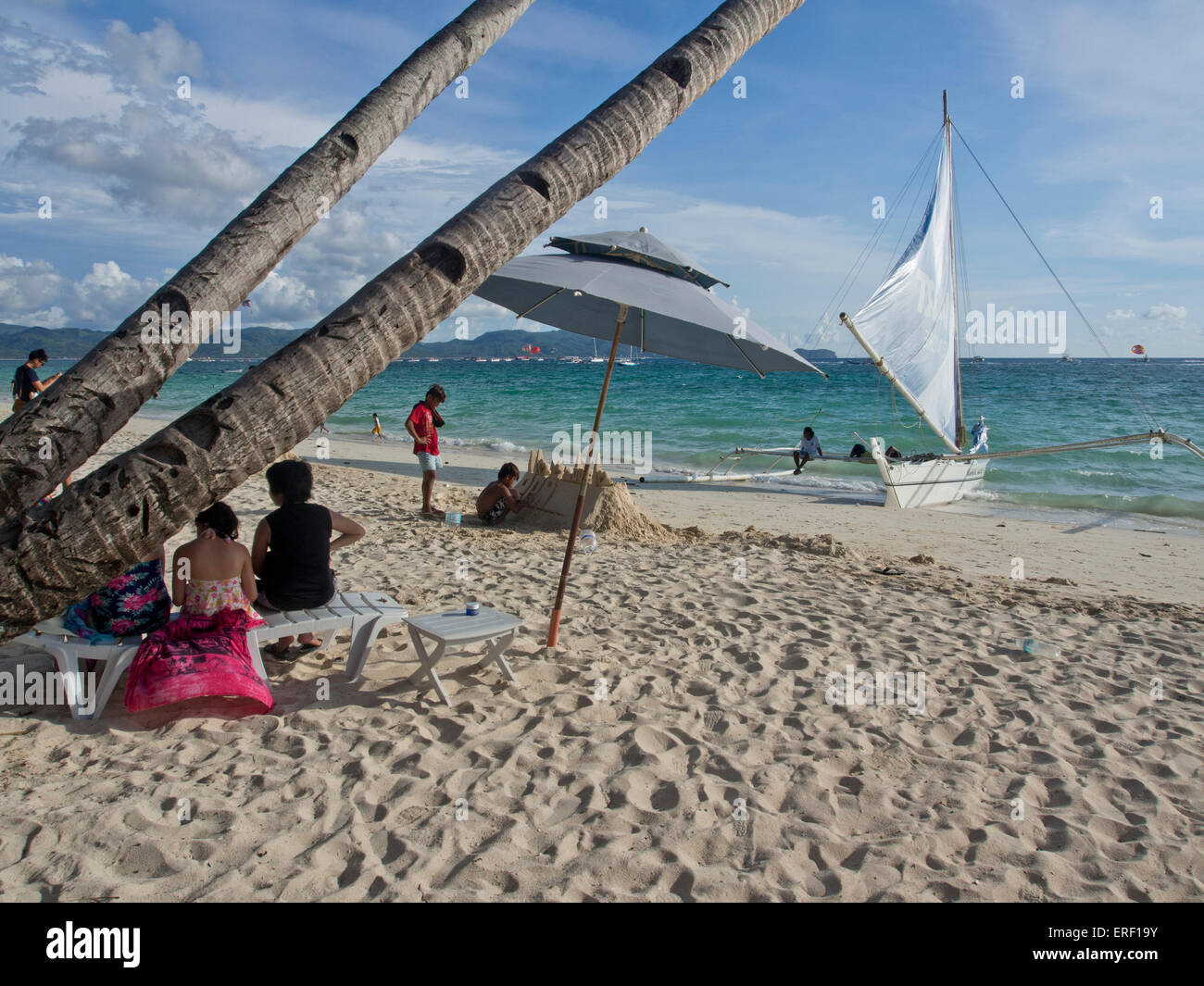 Tourists on the beach in Boracay, Philippines Stock Photo - Alamy