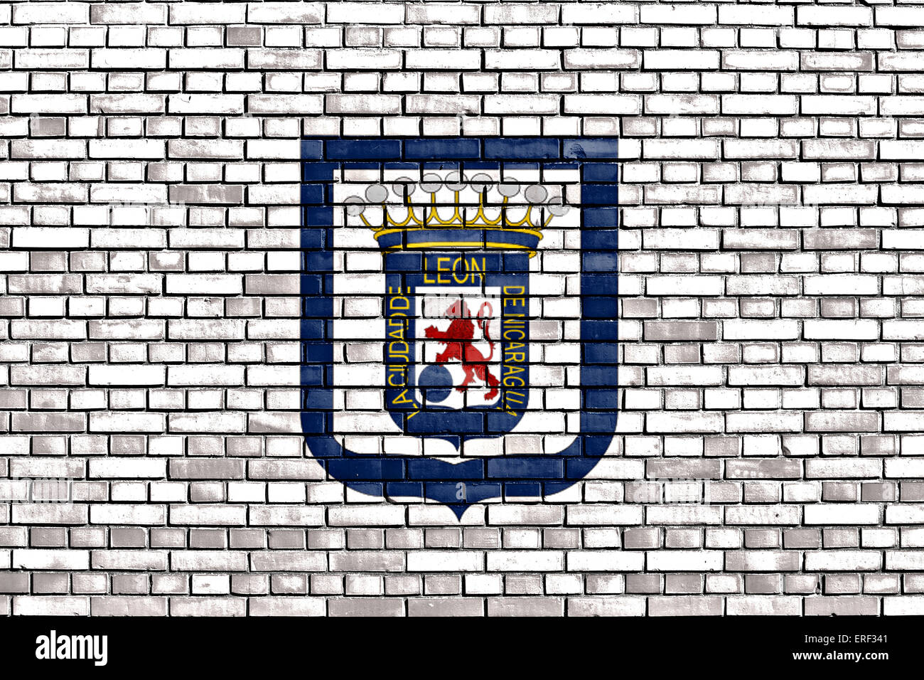 flag of Leon painted on brick wall Stock Photo - Alamy