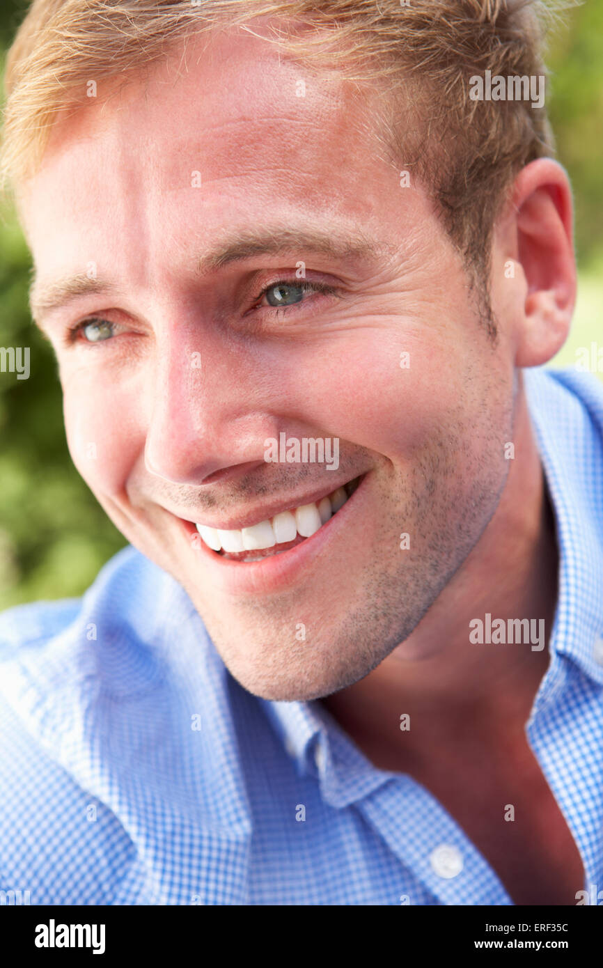 Head And Shoulders Portrait Of Smiling Man Stock Photo - Alamy
