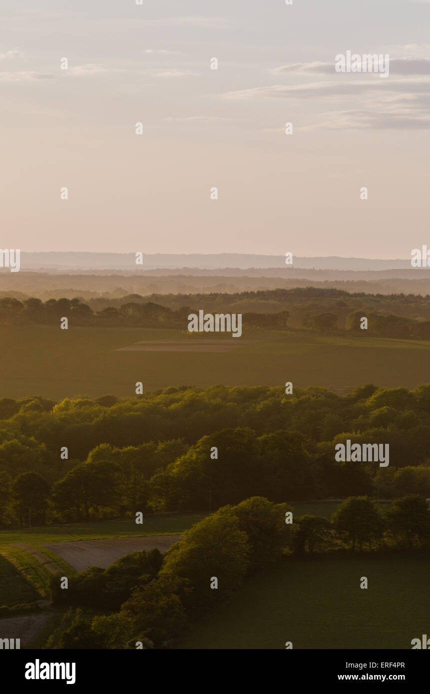 Sunset on Old Winchester Hill, South Downs National Park, UK Stock ...