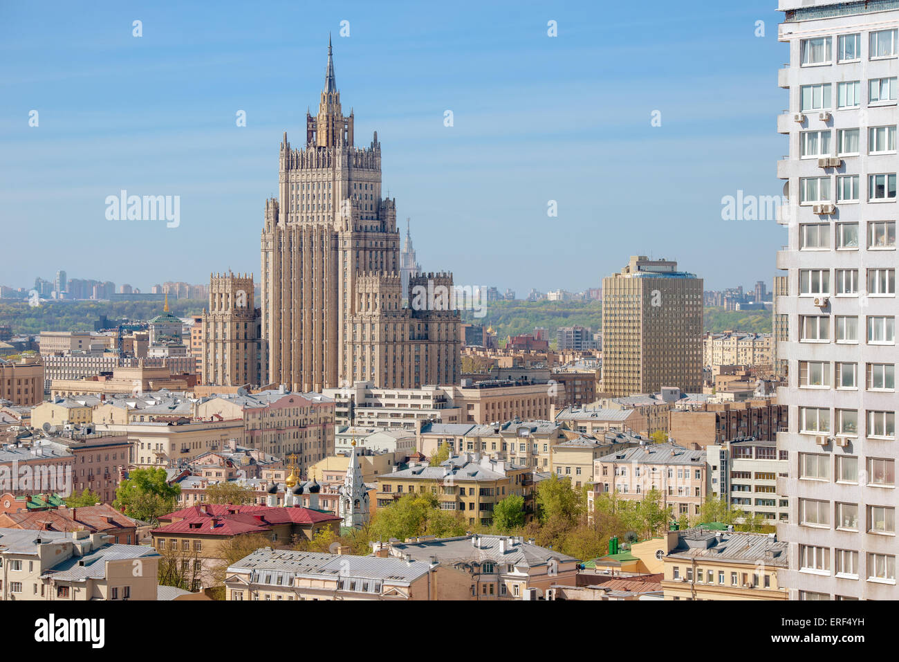 Panoramic view on top of the tall building of the Ministry of Foreign ...