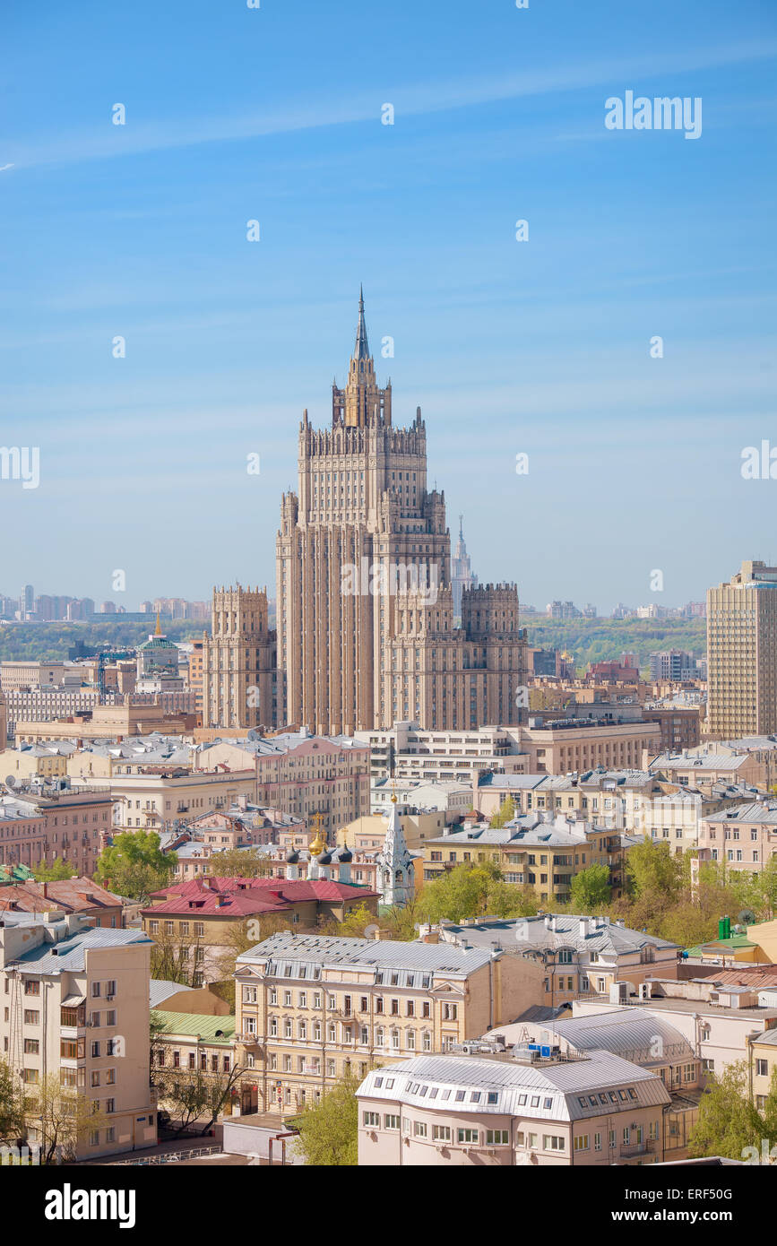 Panoramic view on top of the tall building of the Ministry of Foreign ...