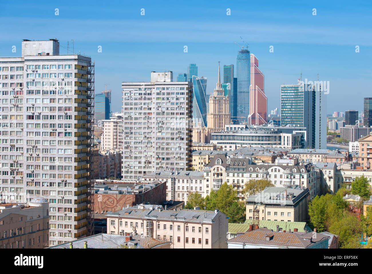 View of skyscrapers Moscow City with New Arbat Stock Photo - Alamy