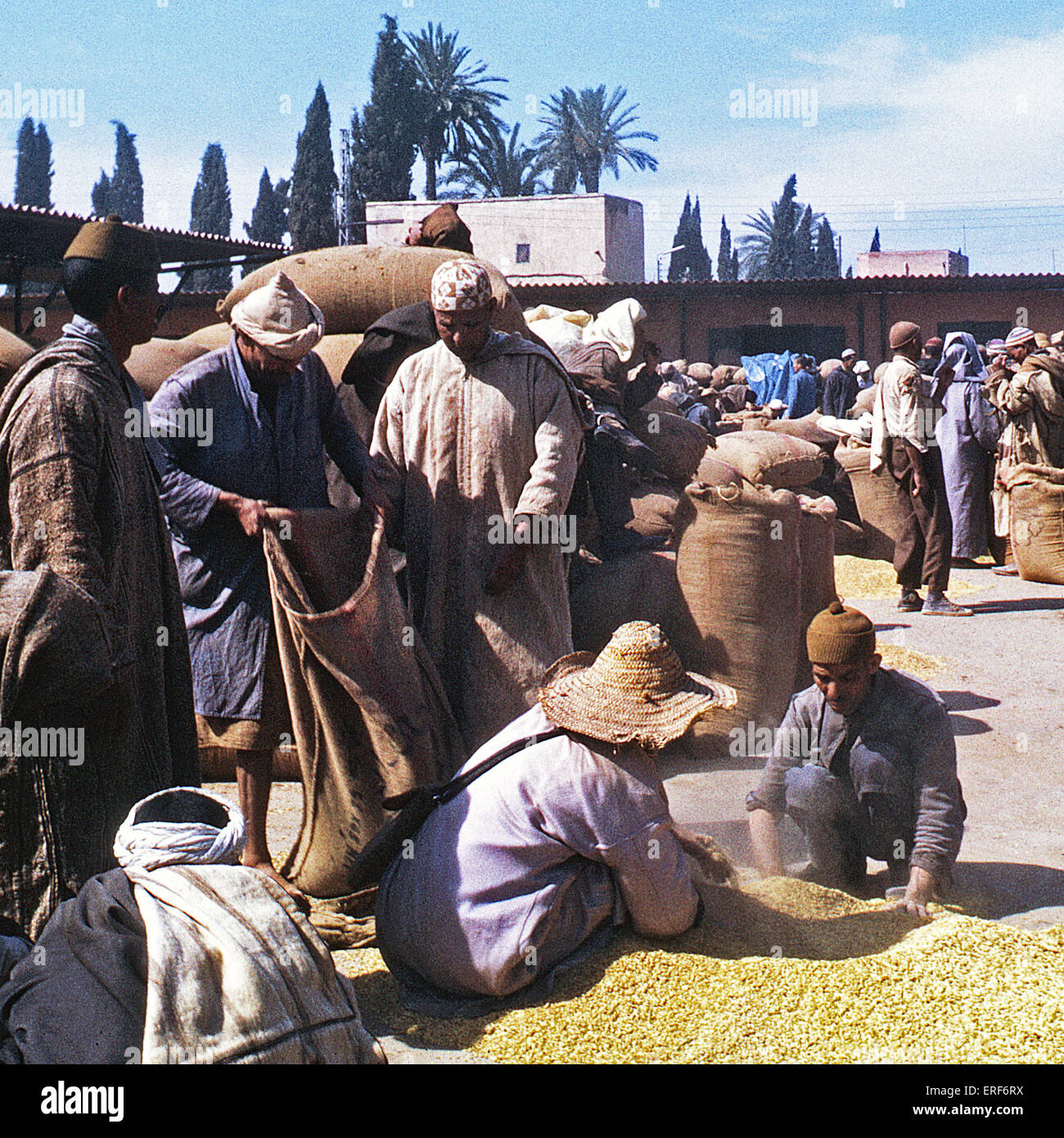 Moroccan grain market 1970's Stock Photo - Alamy