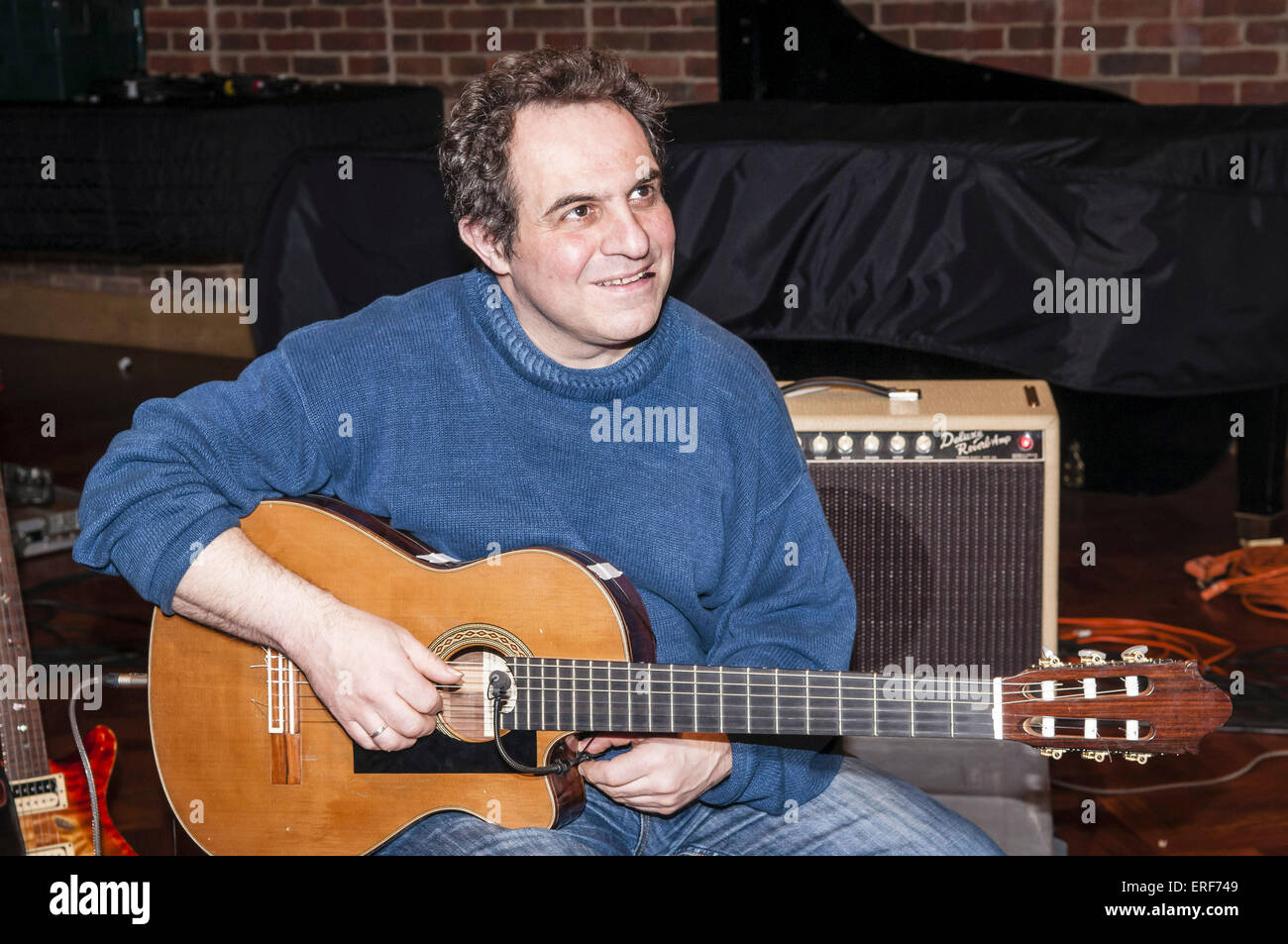 John Parricelli during sound checks with the Andy Sheppard Quintet at ...