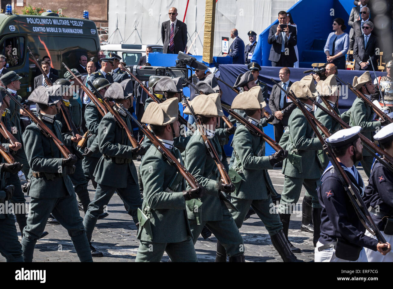 Rome, Italy. 2nd June, 2015. Military parade and flypast for the 69th ...