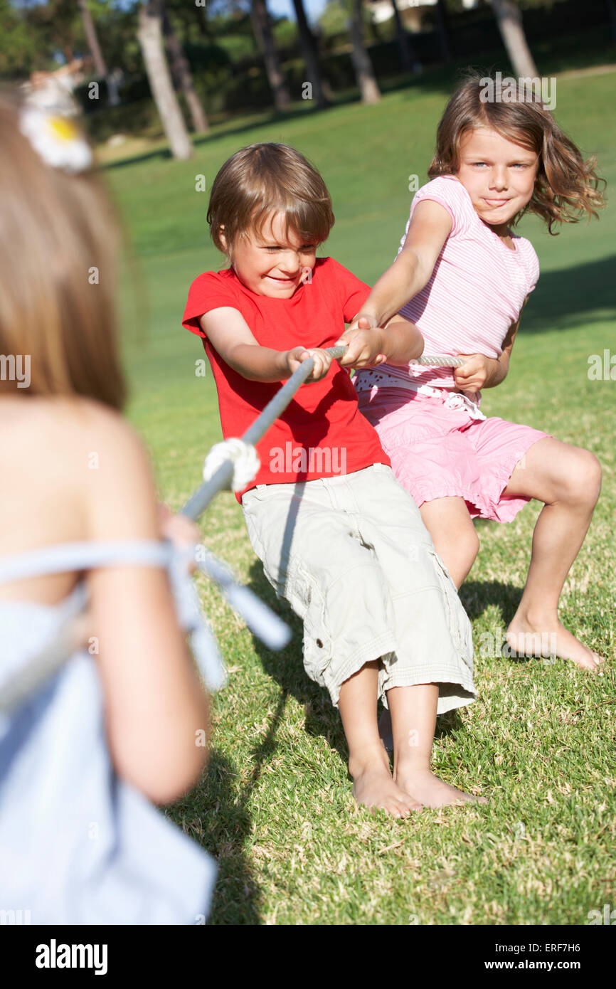 Children Playing Tug Of War Stock Photo - Alamy