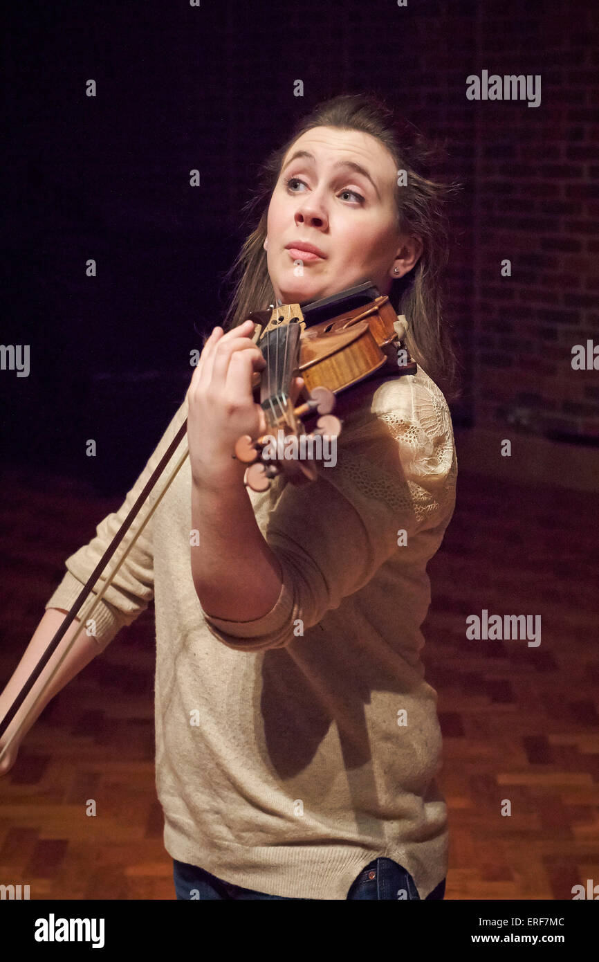 Classical violinist Chloe Hanslip photographed during sound checks ...