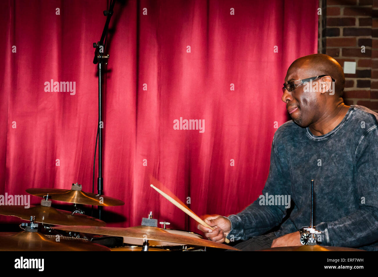 American drummer Rod Youngs at the Turner Sims Concert Hall in ...