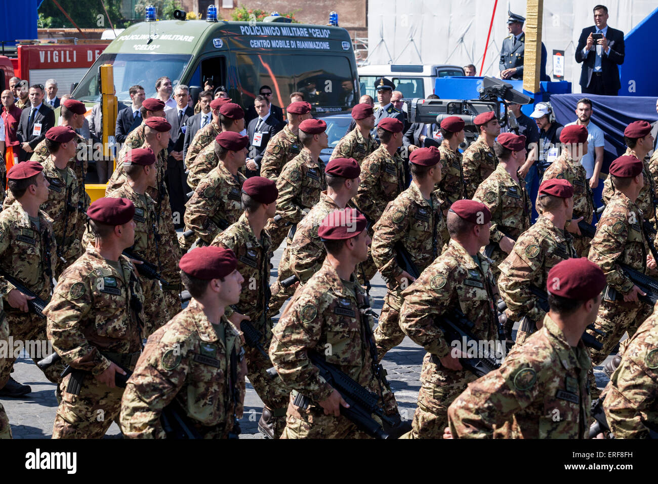 Rome, Italy. 2nd June, 2015. Military parade and flypast for the 69th ...