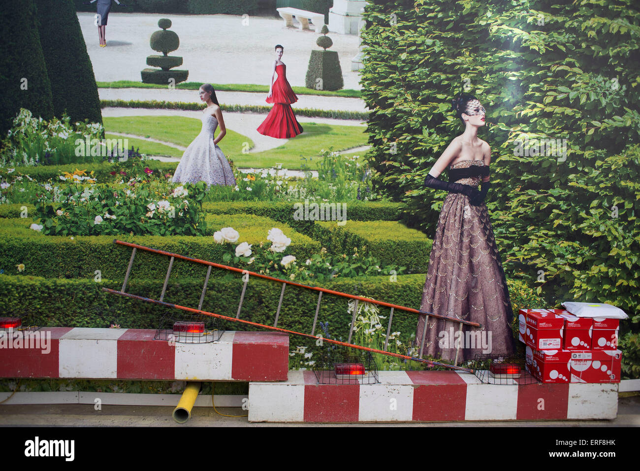 Hoarding outside a shop under refurbishment makes an interesting street ...