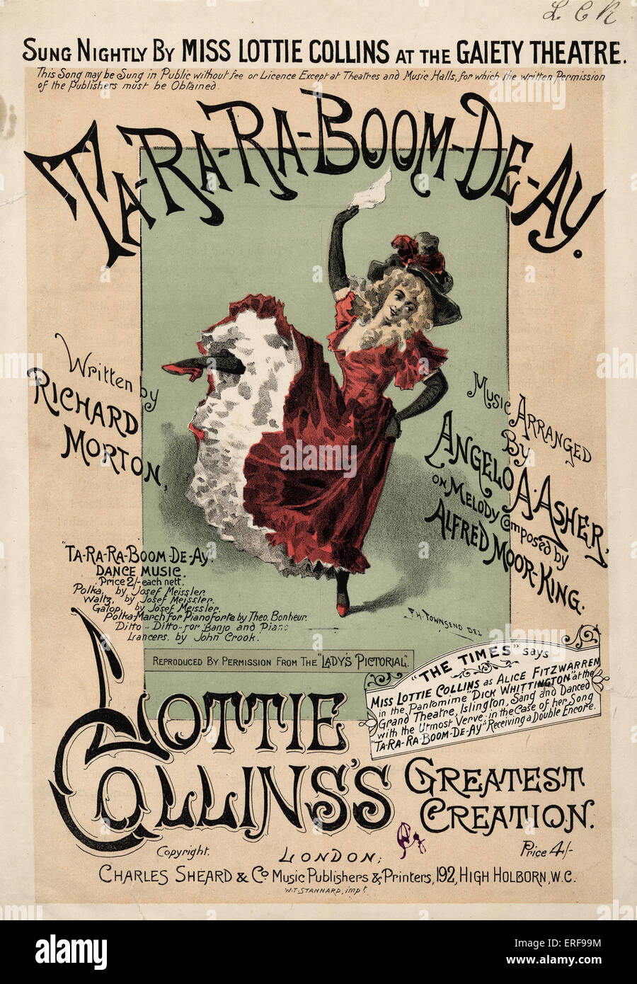 Title page for Ta-ra-ra-boom-de-ay 1892 -..Lottie Collins's Greatest ...