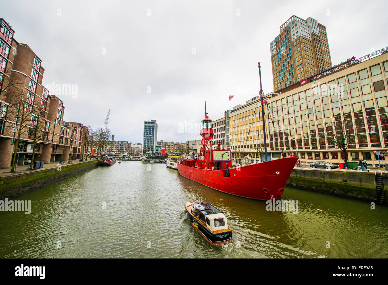 The Lightship Vessel 11 in the harbor of Rotterdam. Nowadays it is a ...