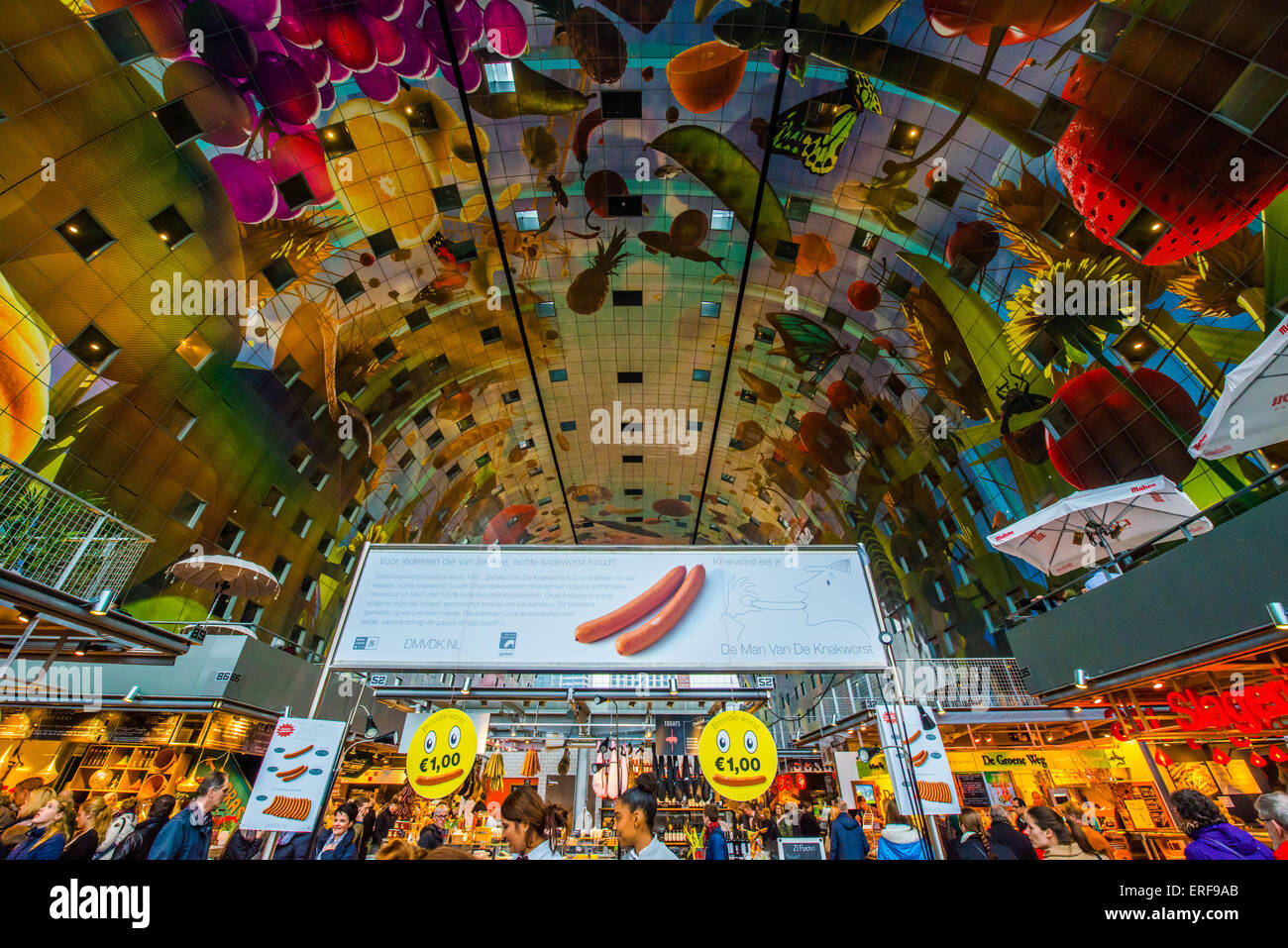 Beautiful picture of the art on the ceiling of the Market hall in ...