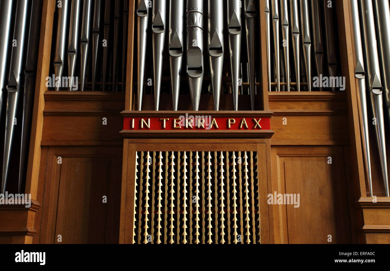 'in terra pax' Organ pipes Stock Photo - Alamy
