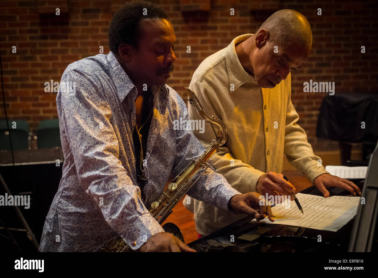 Thornton Hudson Jr. and Davi Murray during sound checks with The David ...