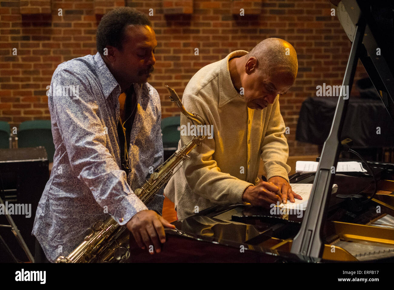 Thornton Hudson Jr. and Davi Murray during sound checks with The David ...