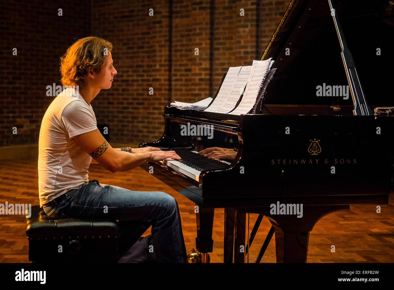 Alexi Tuomarila photographed during sound checks with his trio at the ...